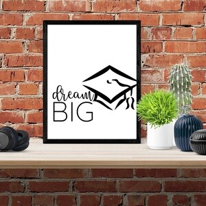 Dream Big Graduation Poster, Downloadable Prints, Classroom Decor ...