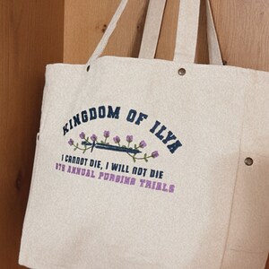 Kingdom of Ilya Powerless Inspired Embroidered Washed Canvas Tote With ...