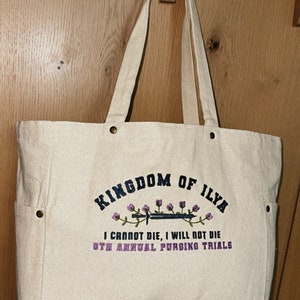 Kingdom of Ilya Powerless Inspired Embroidered Washed Canvas Tote With ...