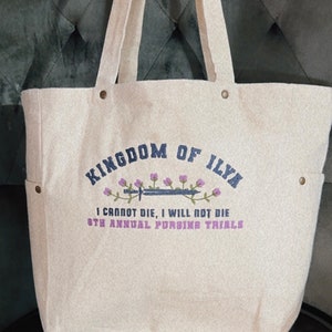 Kingdom of Ilya Powerless Inspired Embroidered Washed Canvas Tote With ...