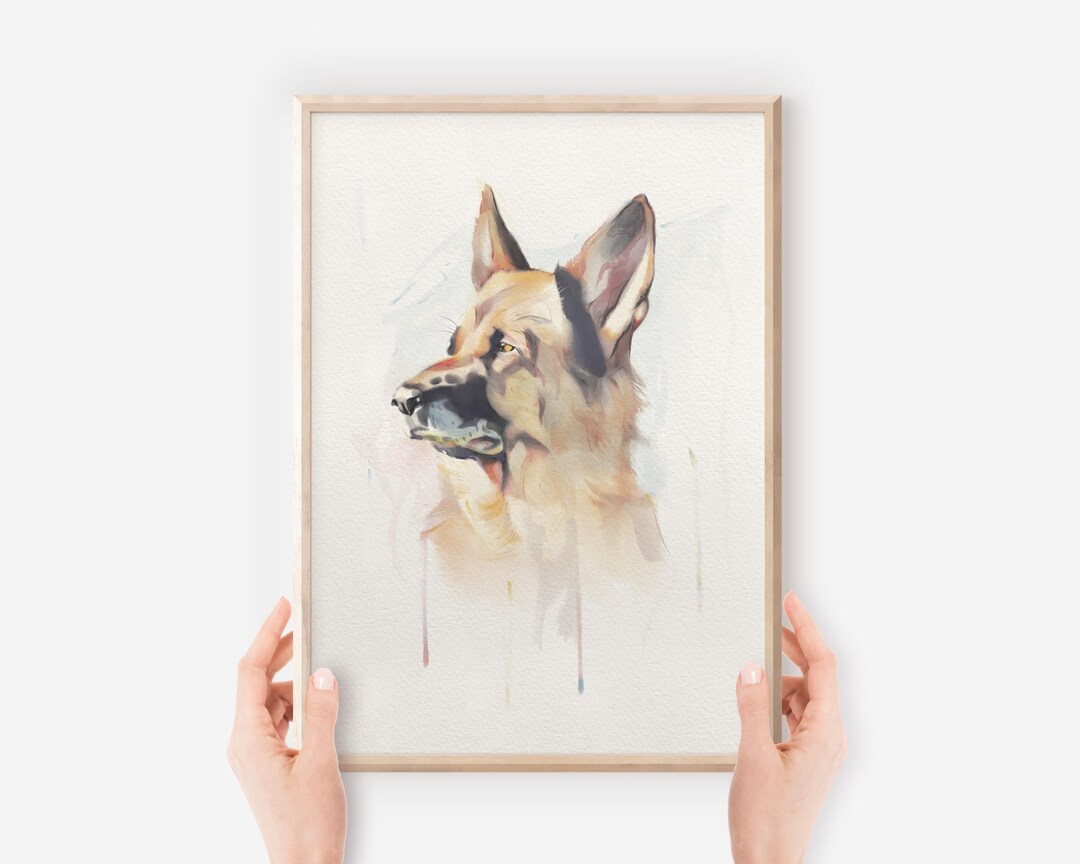 German Shepherd Digital Art | Printable Dog Sketch | Instant Download ...