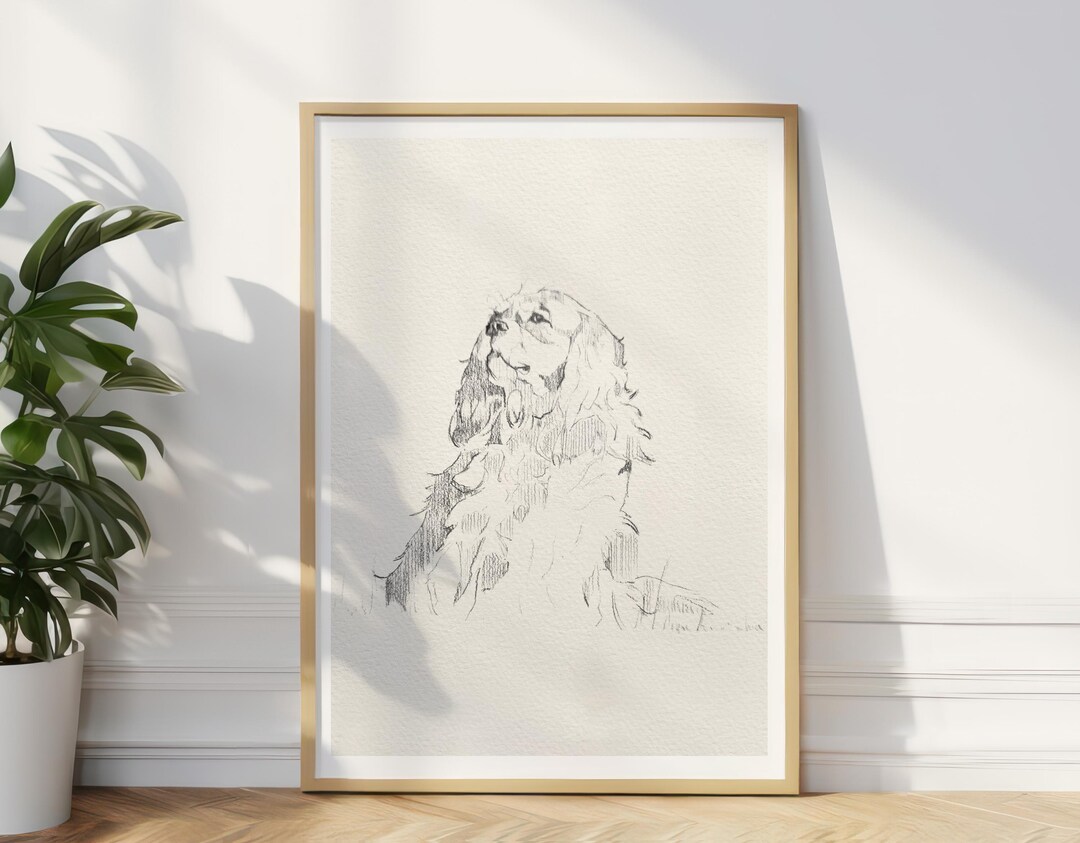 Cavalier Dog Art Print Hand-drawn Cavalier Portrait Fine Art Home Decor ...