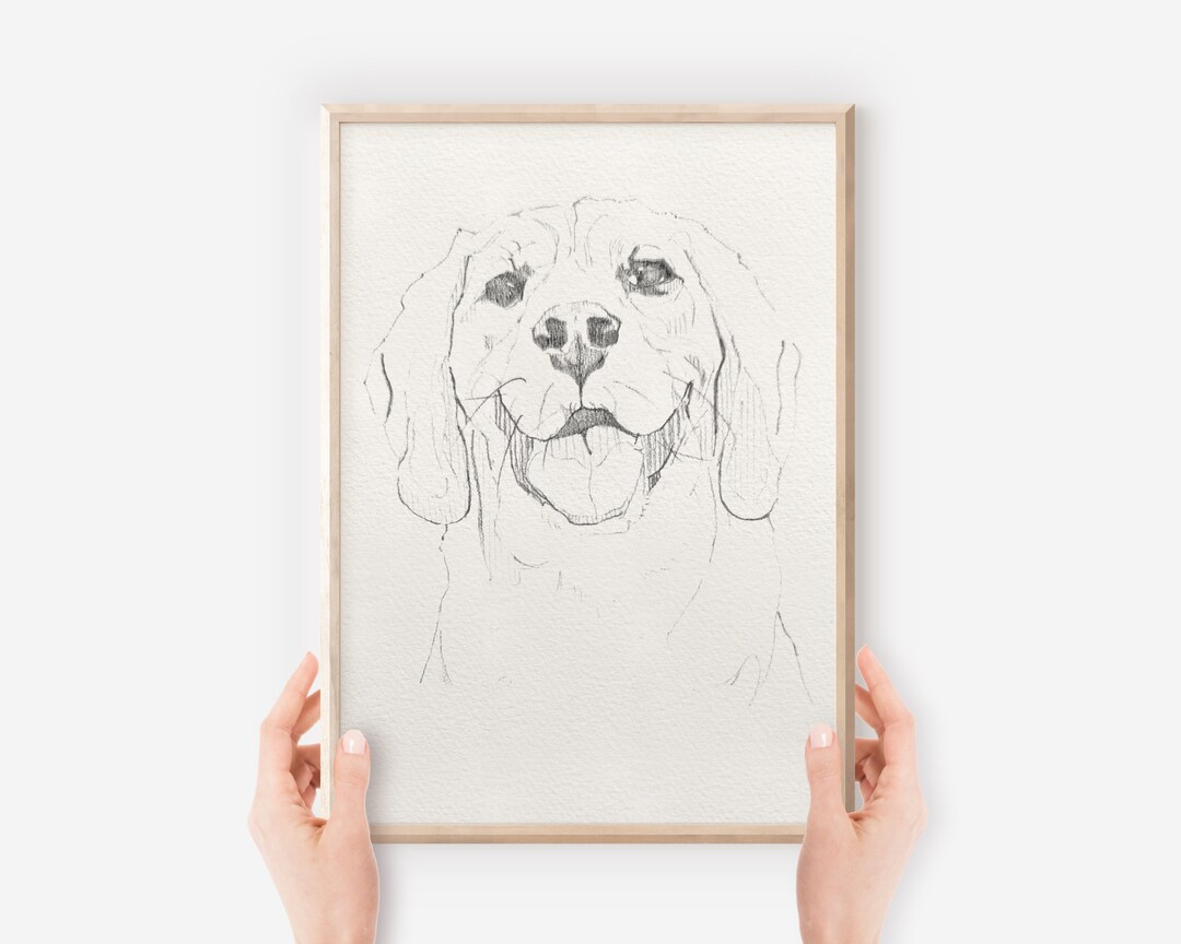 Beagle Dog Art Print | Hand-drawn Beagle Puppy Drawing | Fine Art | Dog ...
