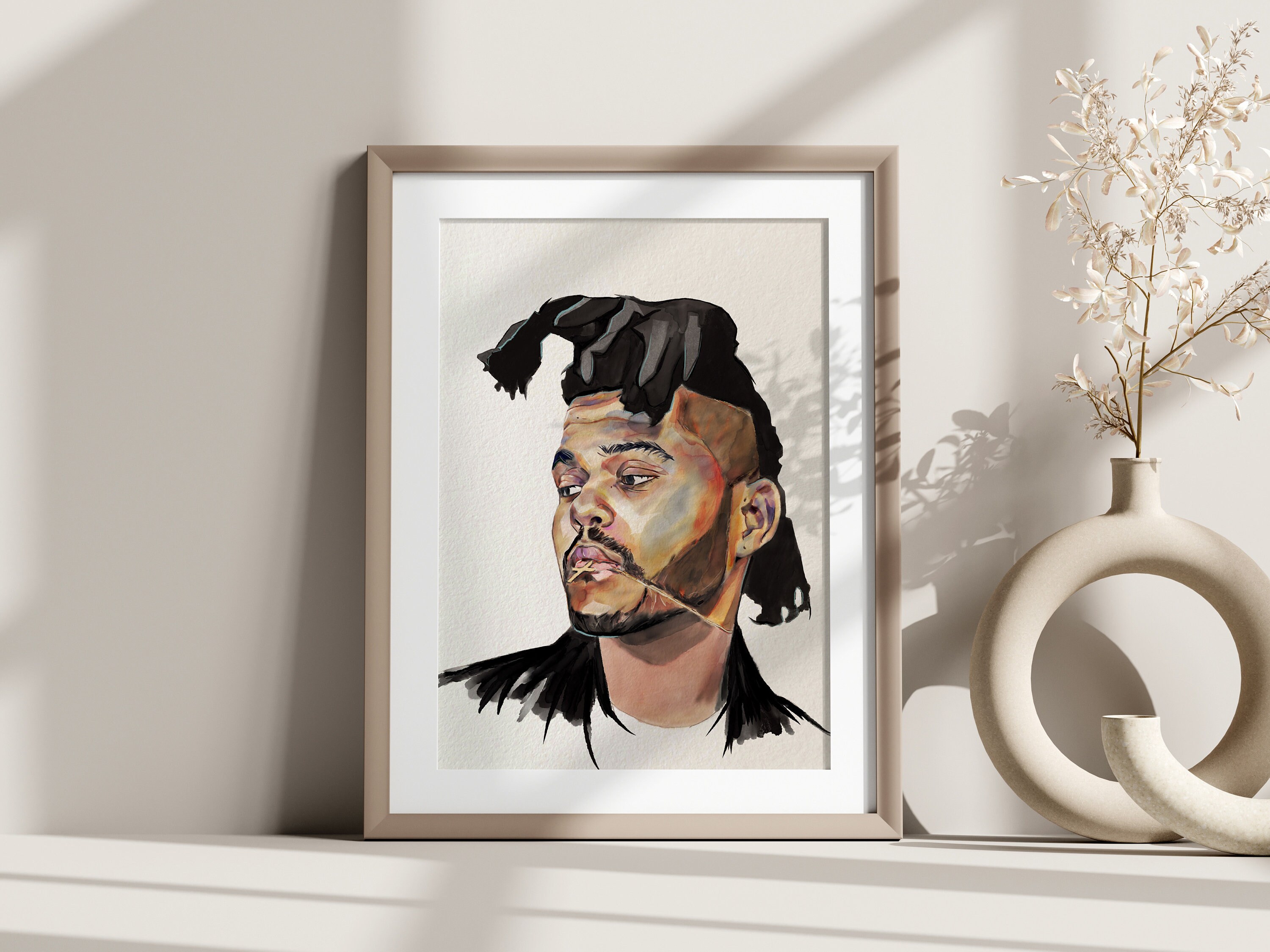 The Weeknd, Portrait Print, the Weeknd Poster Art, Watercolour Painting ...