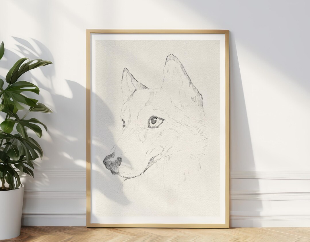 Siberian Husky Pencil Drawing | Instant Download | Printable Dog Art ...