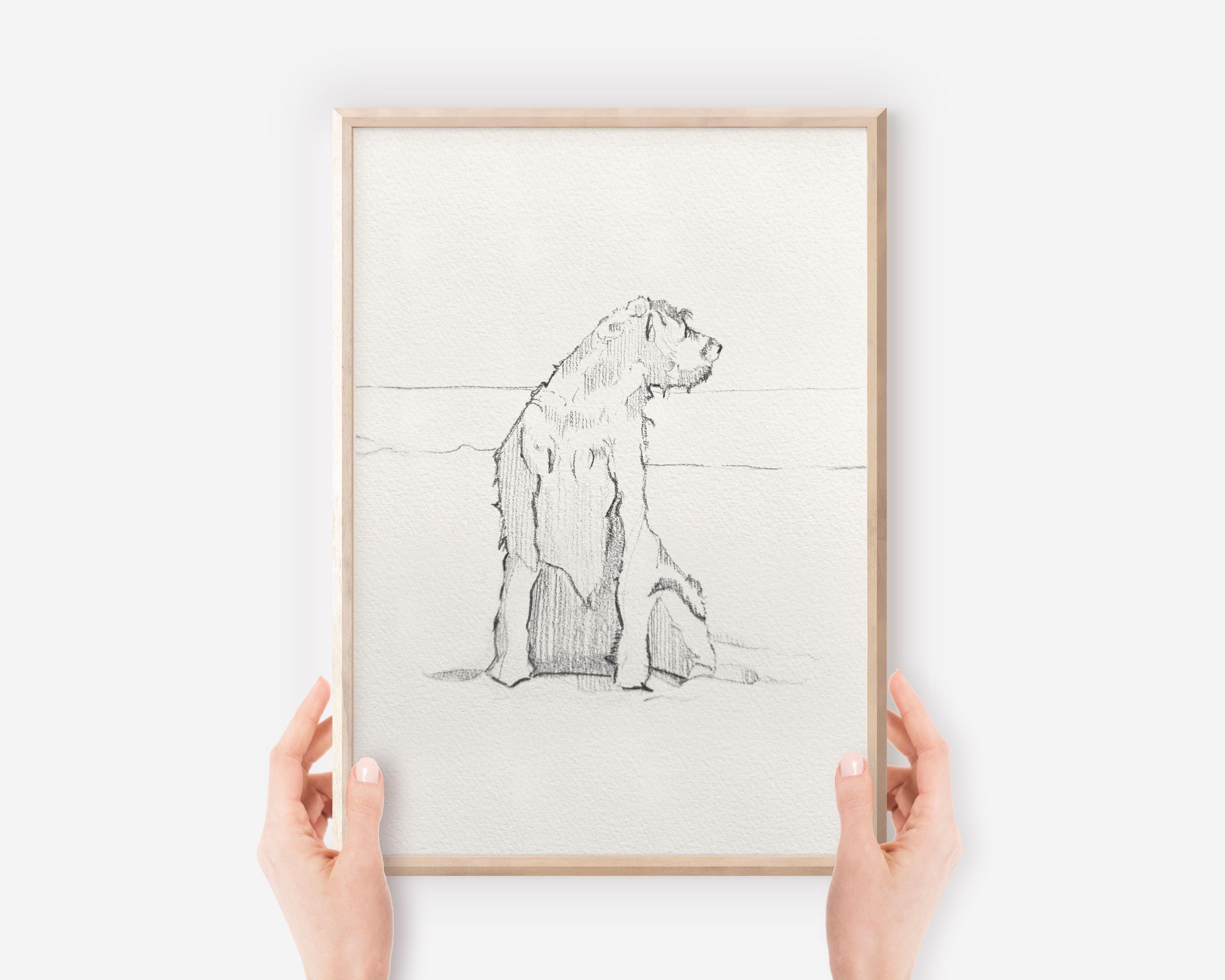 Cockapoo Print Pencil Drawing Art Print Printable Instant Download ...