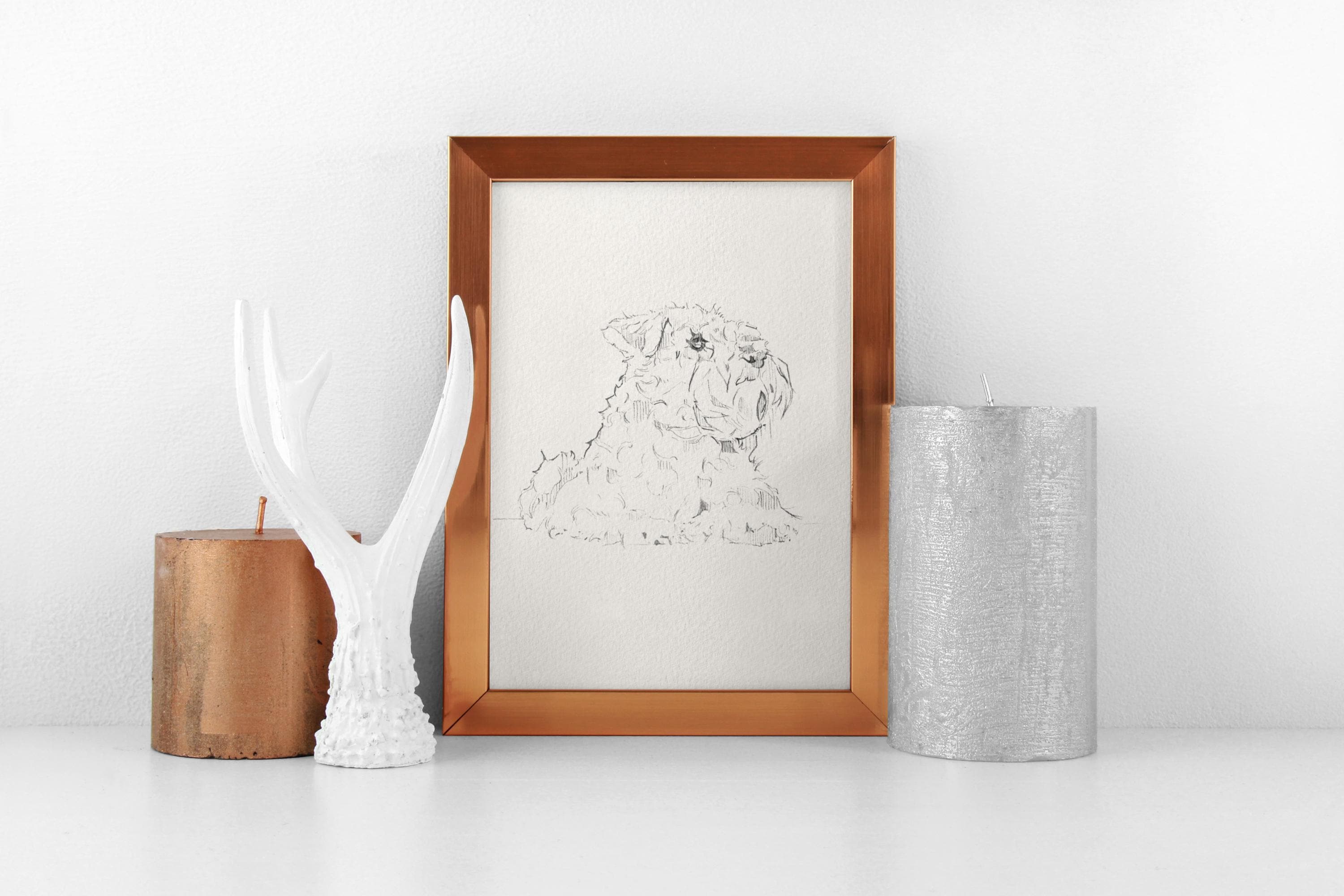 Schnauzer Dog Drawing | Hand-drawn Portrait |printable | Instant ...