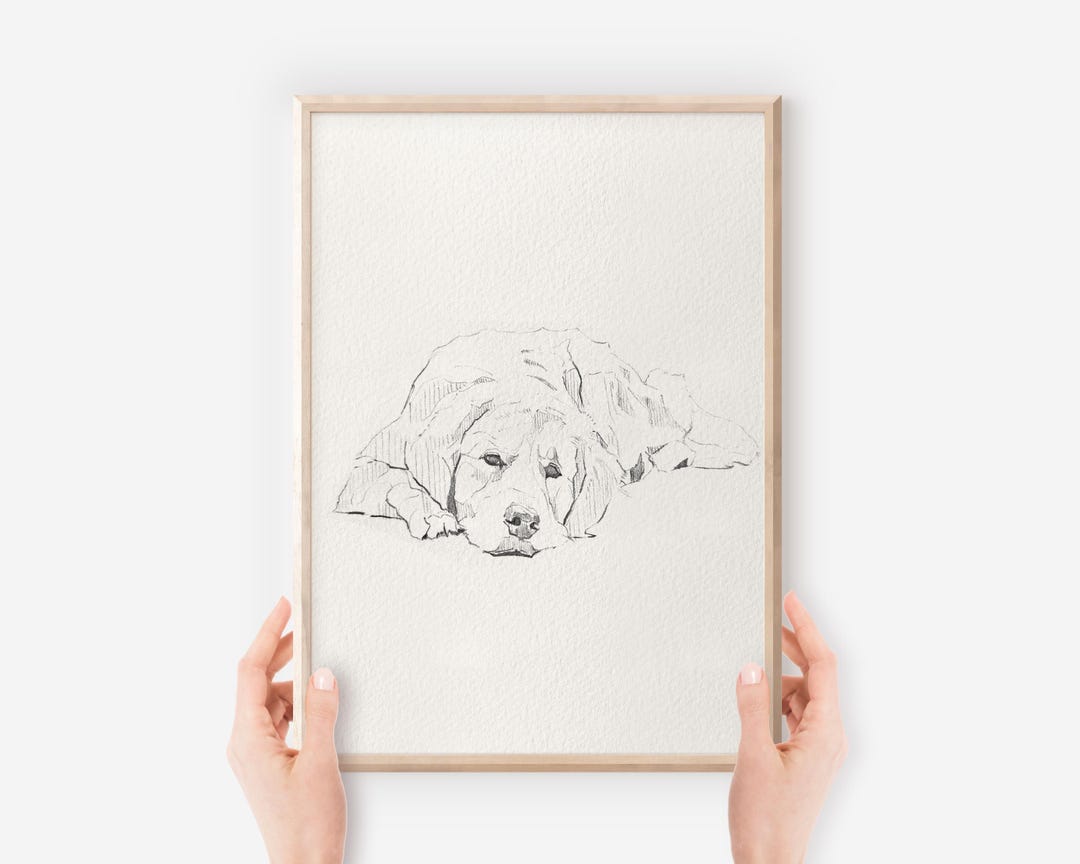 Golden Retriever Dog Print Printable, Cute Dog Art Download - Etsy