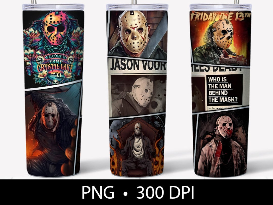 Comic Friday 13th 20oz Skinny Tumbler Sublimation Design, Straight Tumbler PNG File Digital ...