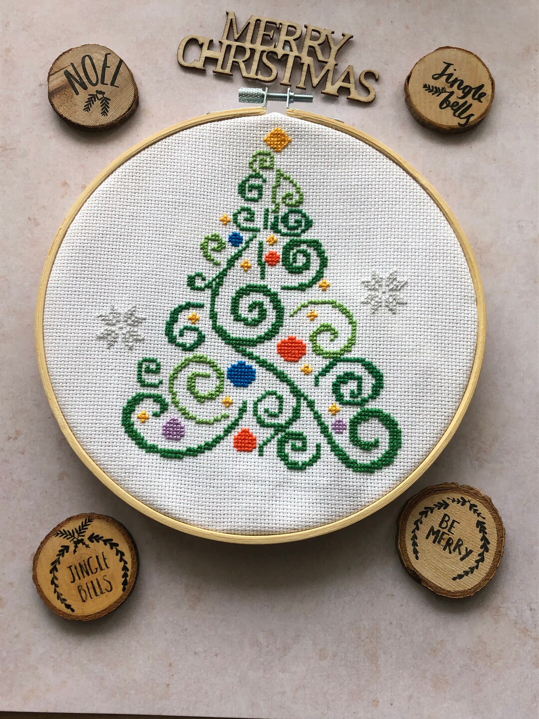 Modern Christmas Tree Downloadable Pdf - Finished Size 6 X 7 Inches - Etsy
