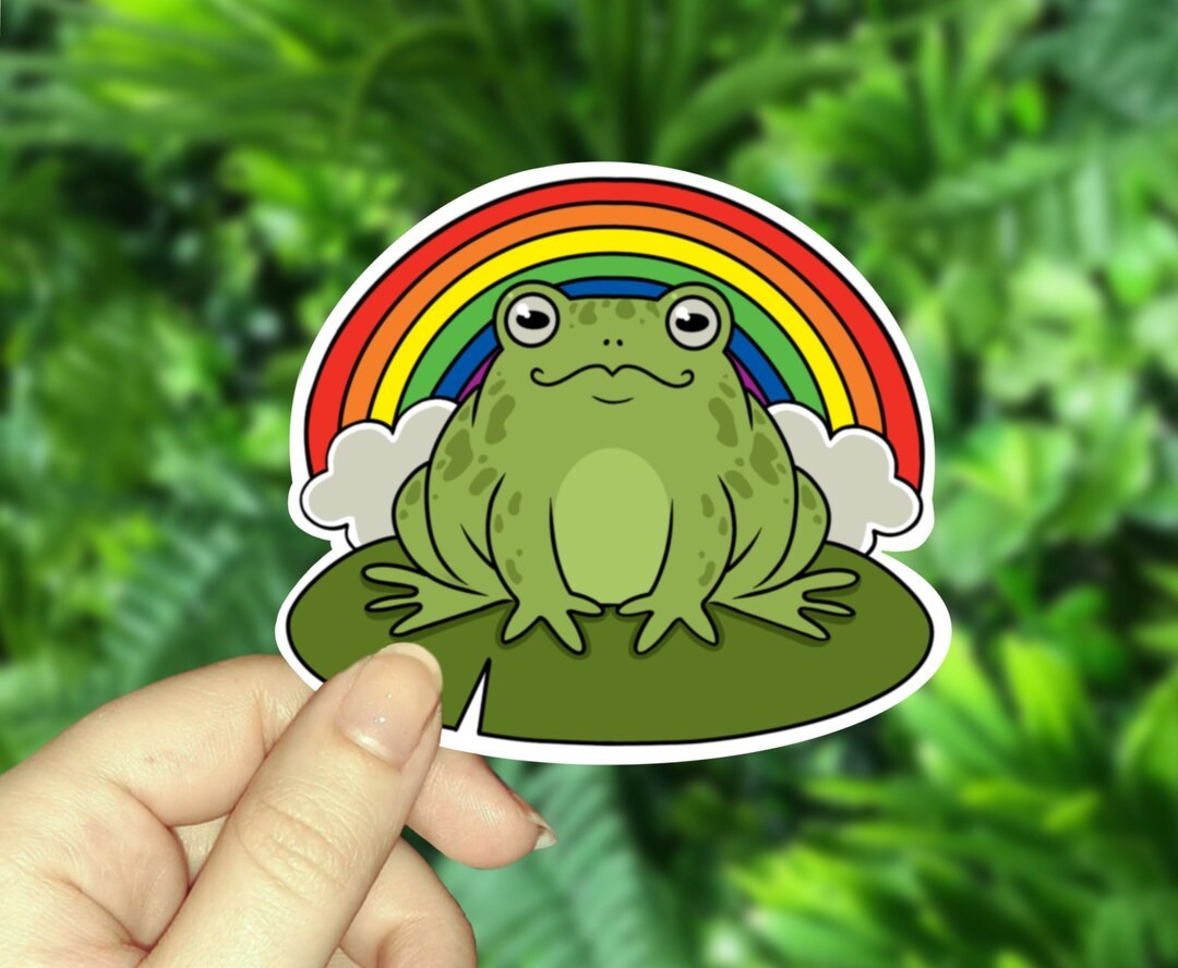 Rainbow Frog Sticker | Holographic Water Resistant | Two Holographic ...