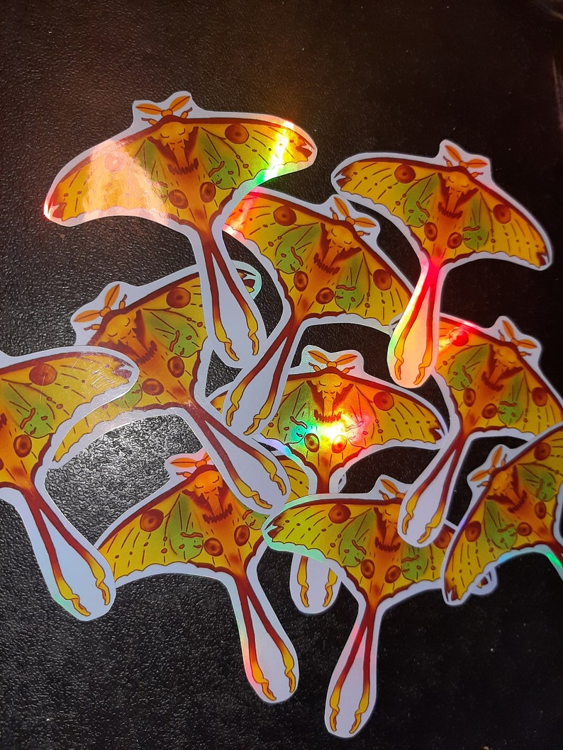 Comet Moth Sticker | Holographic Water Resistant - Etsy