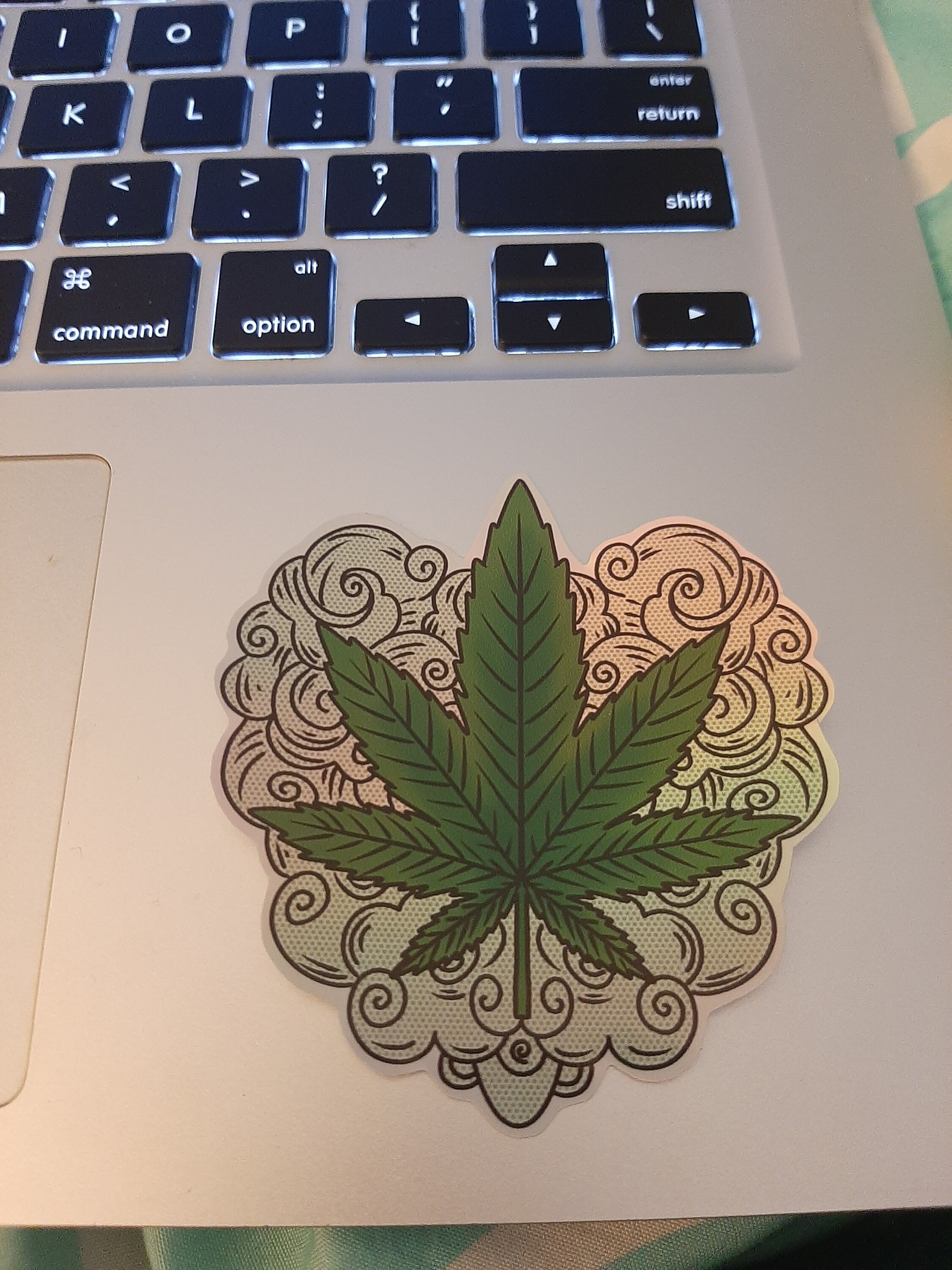 Pot Leaf Smoke Heart Sticker Holographic Water Resistant | Etsy