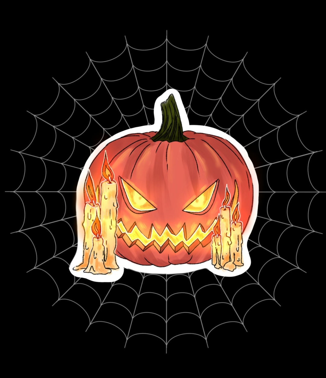 Jack O' Lantern Halloween Sticker | Sparkle Holographic | Water Proof ...