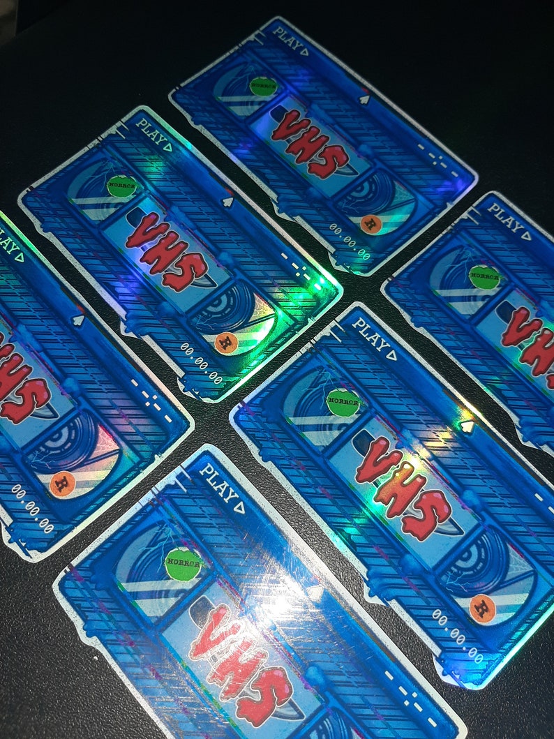 VHS Horror Fan Sticker Holographic Water Resistant - Etsy