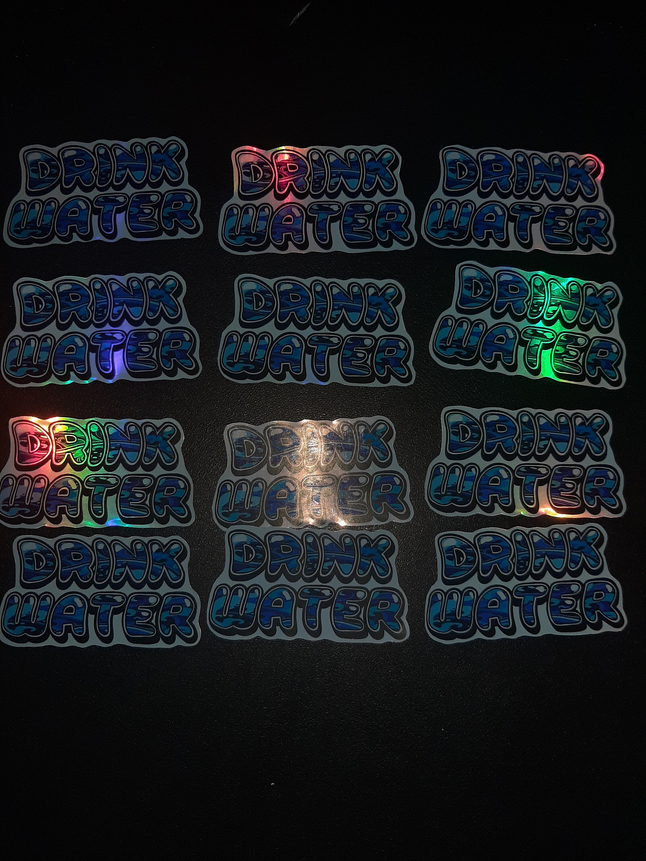 Drink Water Hydration Reminder Sticker Holographic Water - Etsy