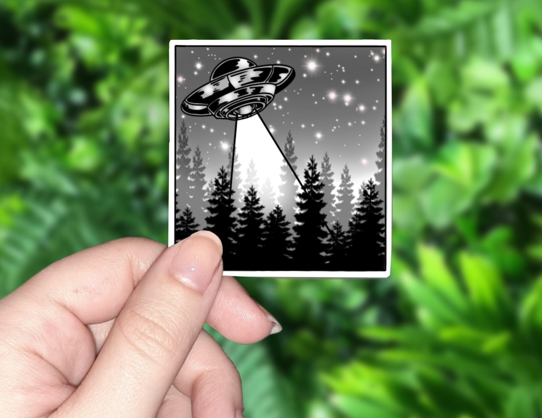 UFO Alien Sticker | Holographic Water Resistant - Etsy