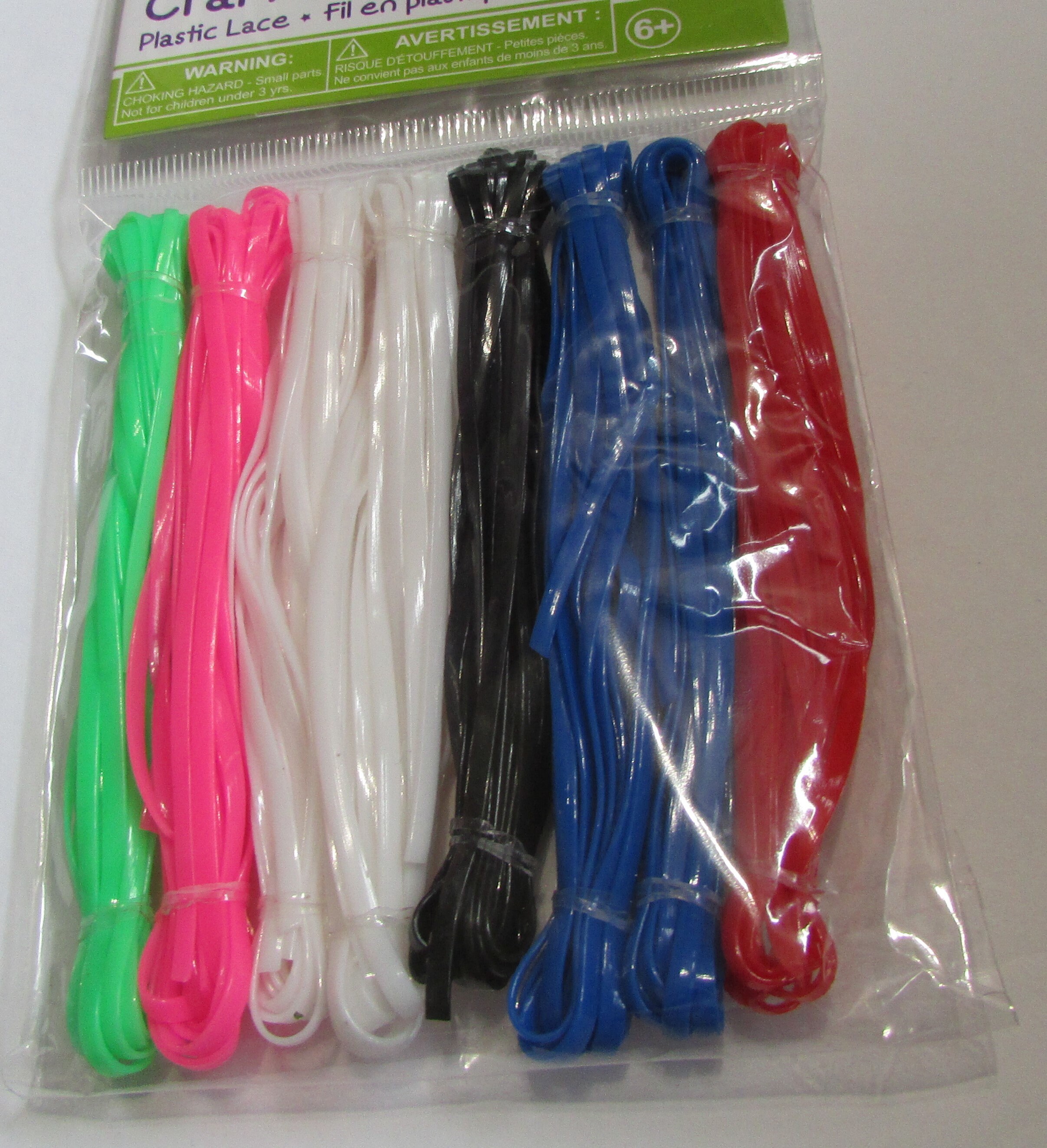 Coloured Crafting Plastic Lace, 6 Colours, Bright Crafting String, 24 ...