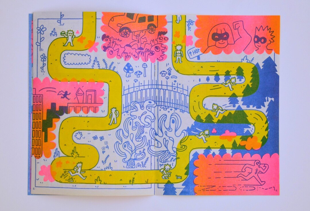 Risograph Zine "play" - Etsy