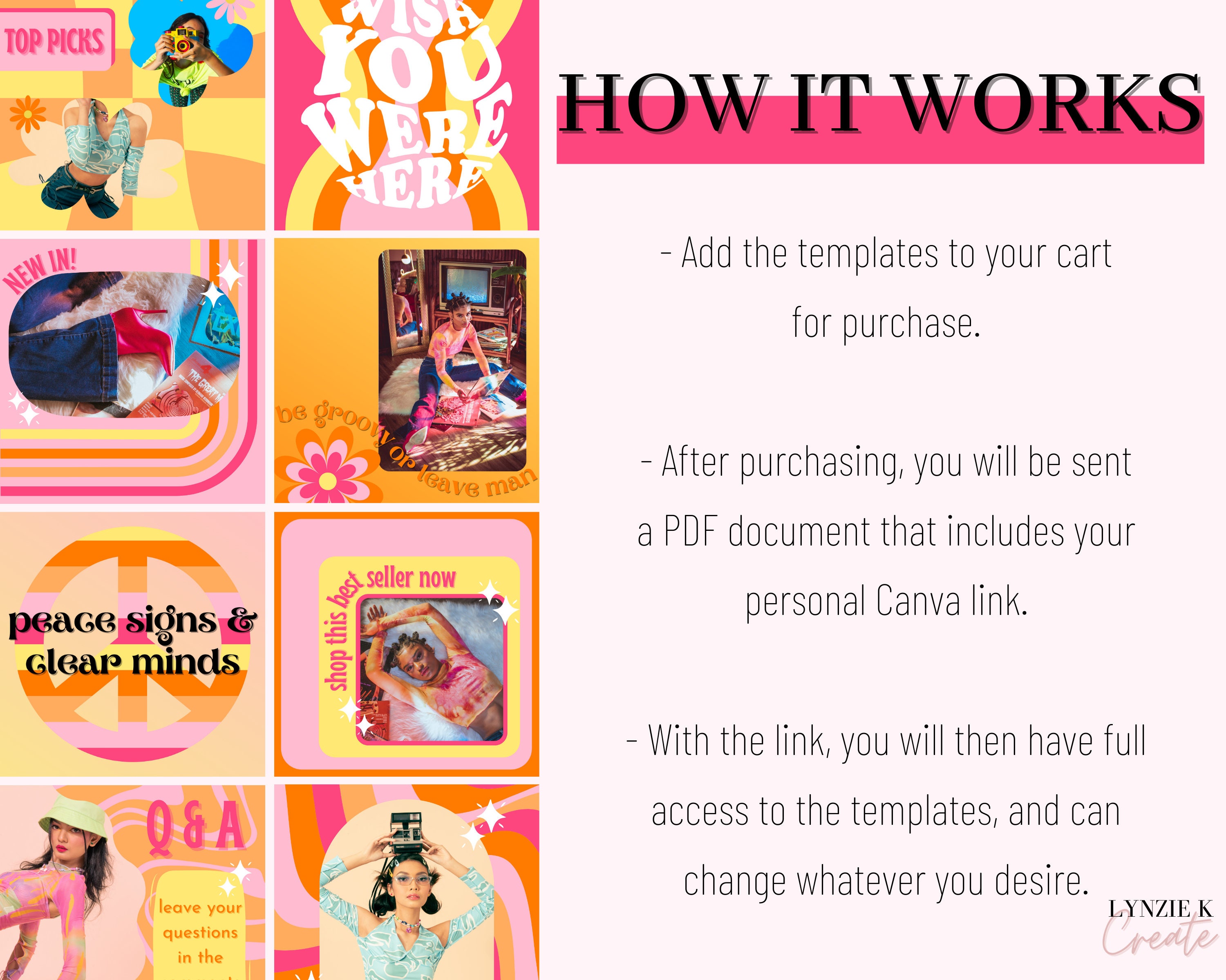 Instagram Post Templates 70s Templates Instagram Retro - Etsy