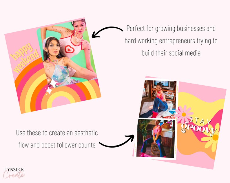 Instagram Post Templates 70s Templates Instagram Retro - Etsy