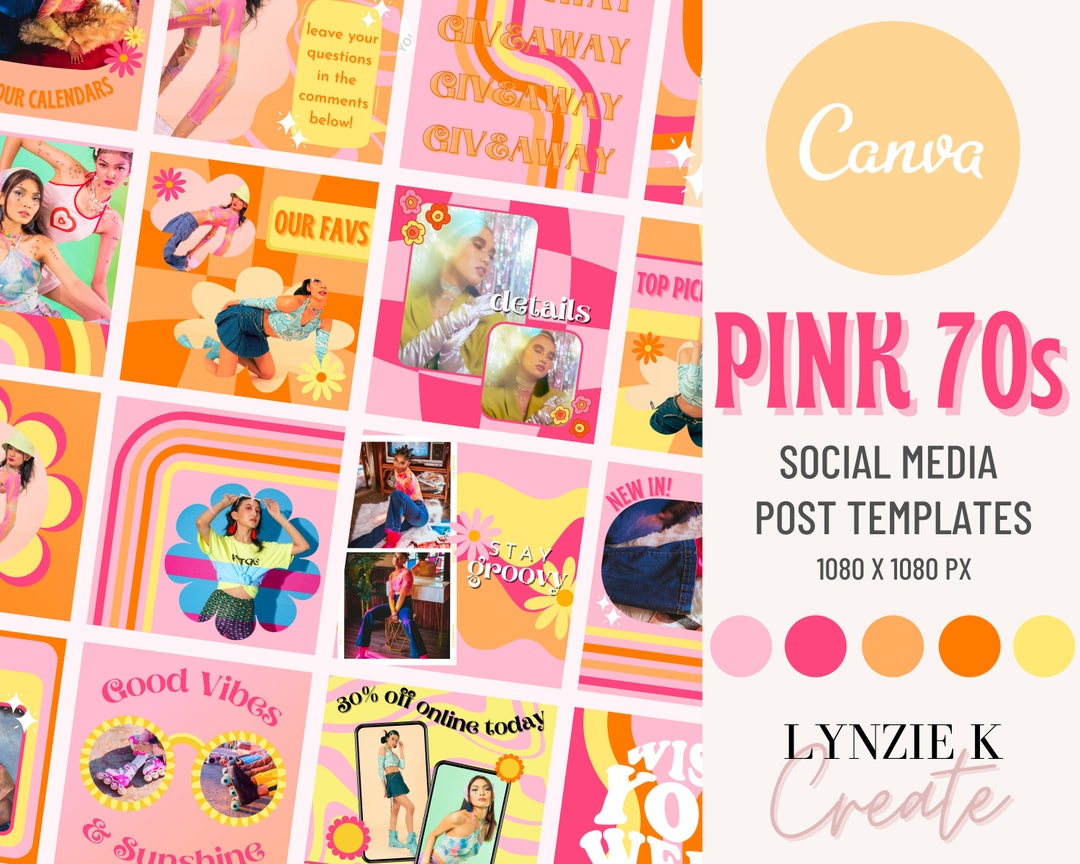 Instagram Post Templates 70s Templates Instagram Retro Insta Templates ...