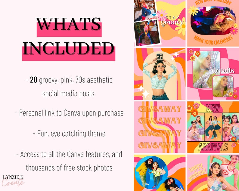 Instagram Post Templates 70s Templates Instagram Retro - Etsy
