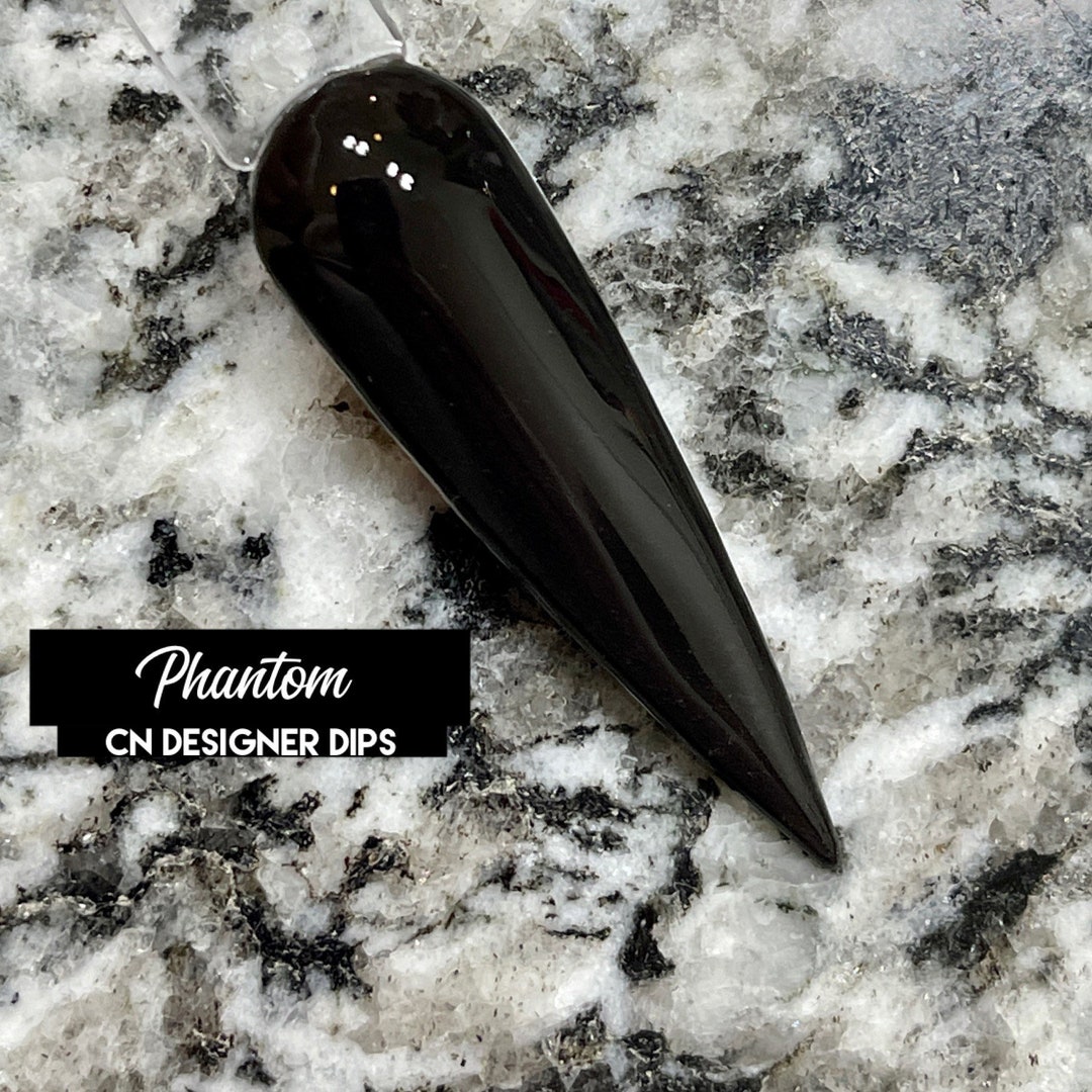 Phantom- off Black, Dip Powder, Dip Powder for Nails, Acrylic, Solid - Etsy