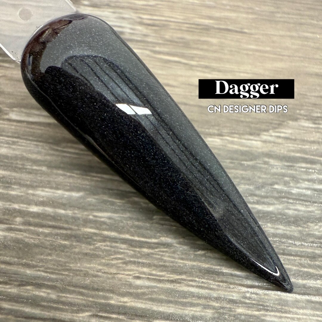 Dagger- Dip Powder, Dip Powder for Nails, Acrylic, Black, Shimmer - Etsy