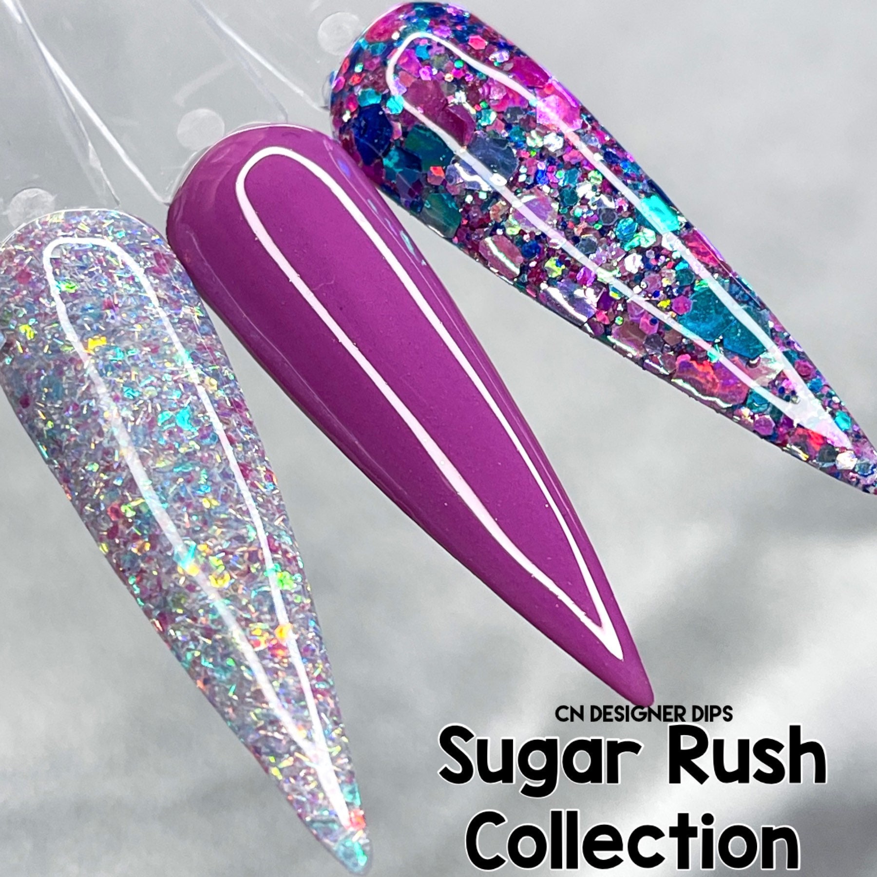 Candy Crushed dip powder nail dip powder glitter dip | Etsy