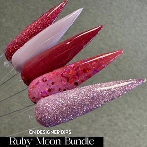 Ruby Moon- Dip Powder, Acrylic, Dip, Nails, Thermal, Glow, Nail Dip ...