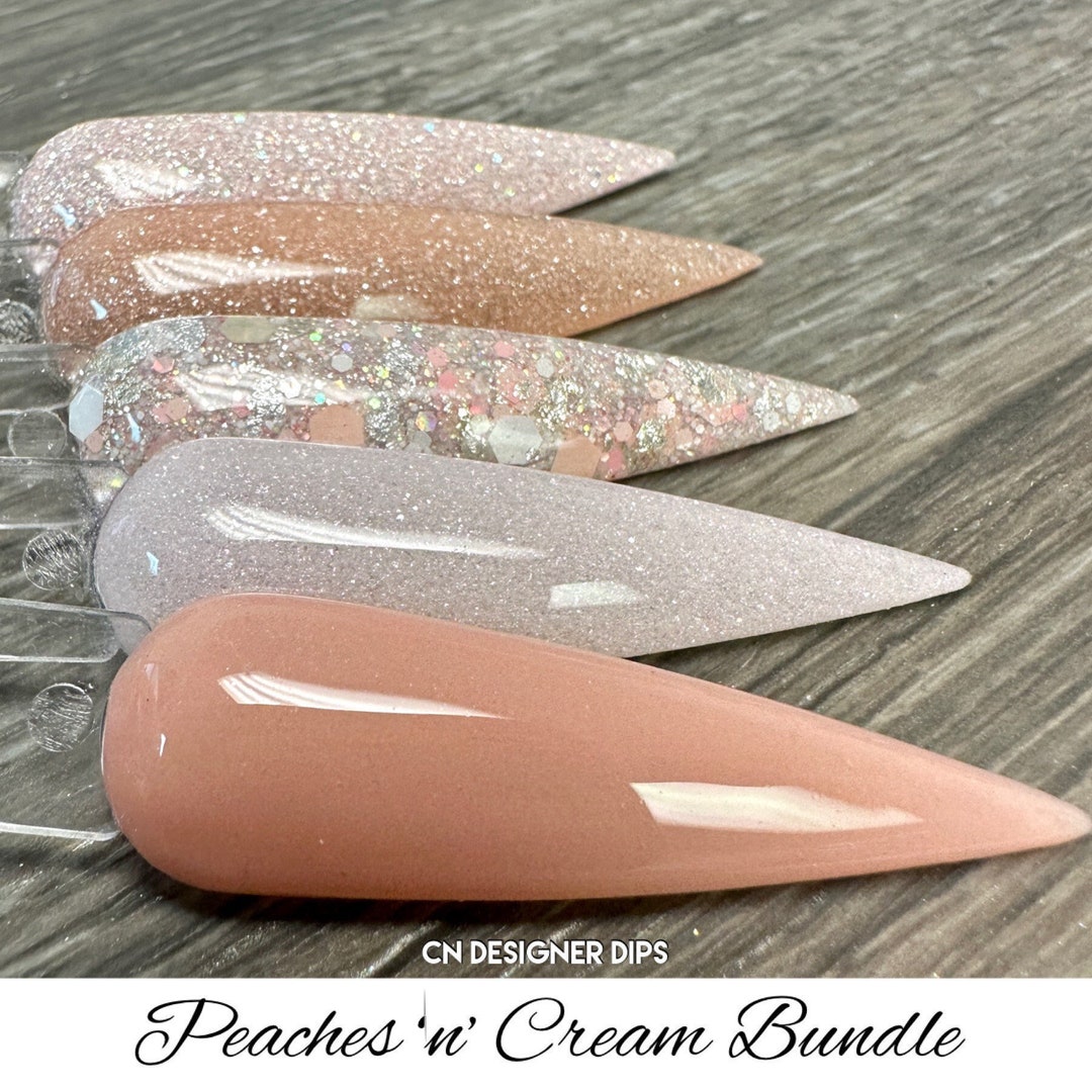Peaches ‘n’ Cream Bundle- Dip Powder, Dip Powder for Nails, Nail Dip ...