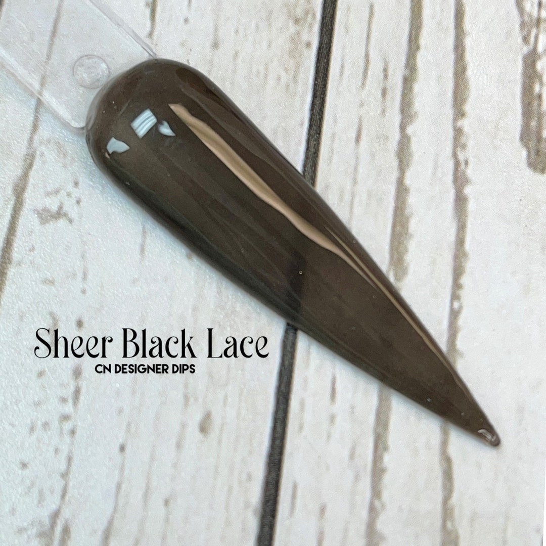 Sheer Black Lace- Dip Powder, Dip Powder Nails, Nail Dip Powder, Nail ...