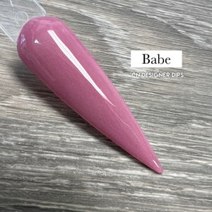 Babe- Dip Powder, Dip Powder for Nails, Acrylic, Valentine, Solid, Pink ...