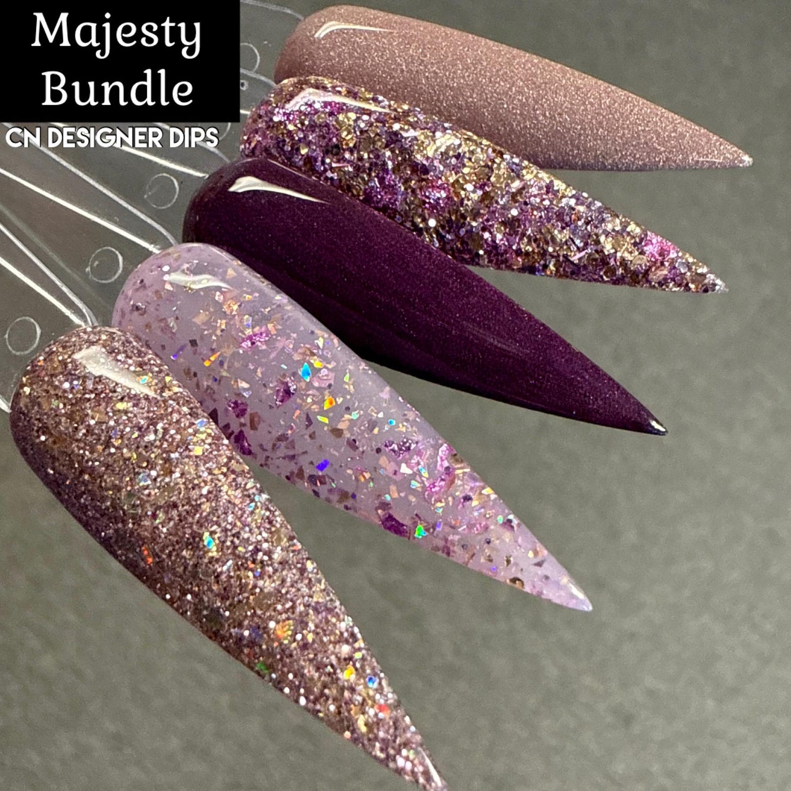 Majesty Bundle- Dip Powder, Dip Powder for Nails, Acrylic, Purple ...