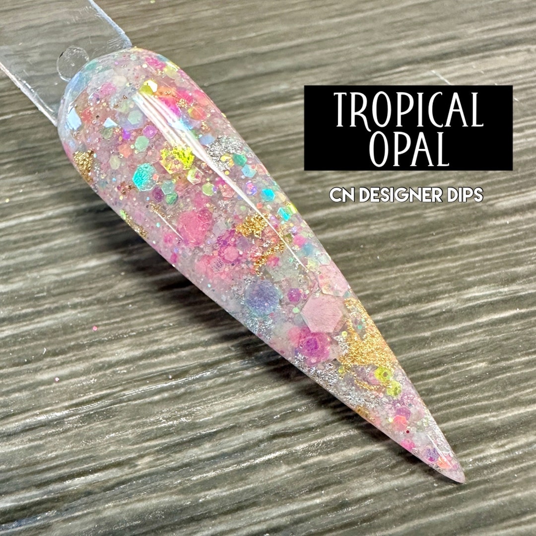 Tropical Opal- Dip Powder, Glitter Dip Powder, Dip Powder for Nails, Nail Dip Powder, Dip Nail ...
