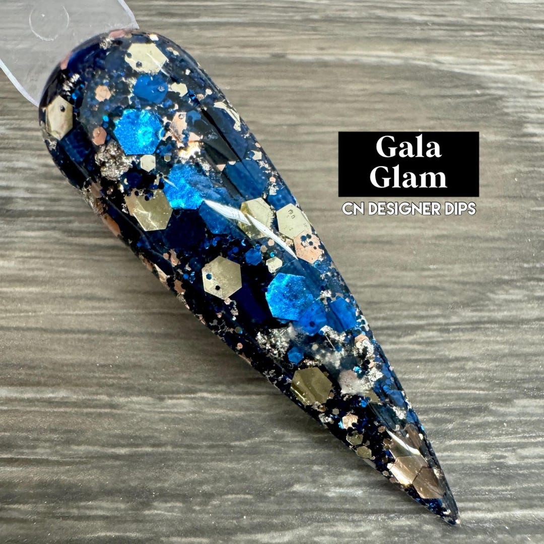 Gala Glam- Dip Powder, Dip Powder for Nails, Acrylic, Holiday, Blue ...