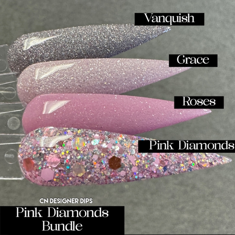 Pink Diamonds Bundle- Dip Powder, Dip Powder for Nails, Acrylic, Pink ...