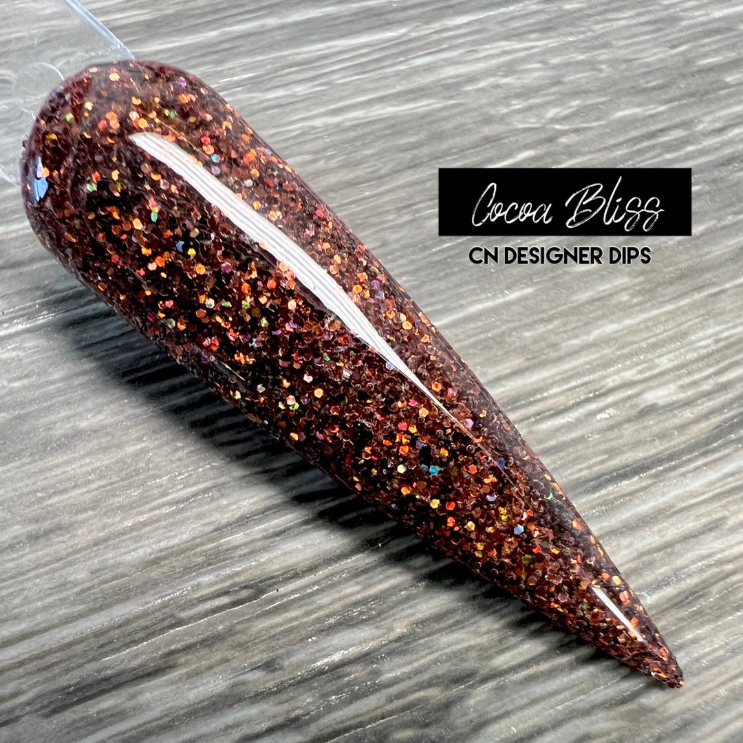 Cocoa Bliss- Dip Powder, Dip Powder for Nails, Glitter Dip Powder, Nail ...