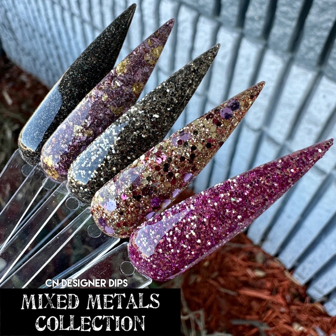 Mixed Metals Collection Dip Powder, Nail Dip Powder, Dip Powder for ...