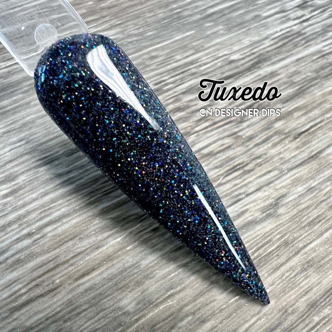 Tuxedo- Dip Powder, Dip Powder for Nails, Glitter Dip Powder, Black ...