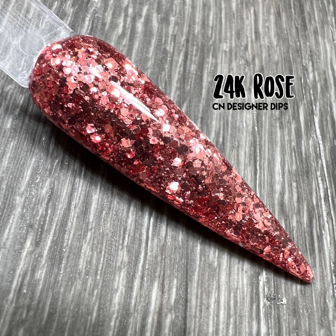 24K Rose Dip Powder, Dip Powder for Nails, Nail Dip Powder, Nail Dip ...
