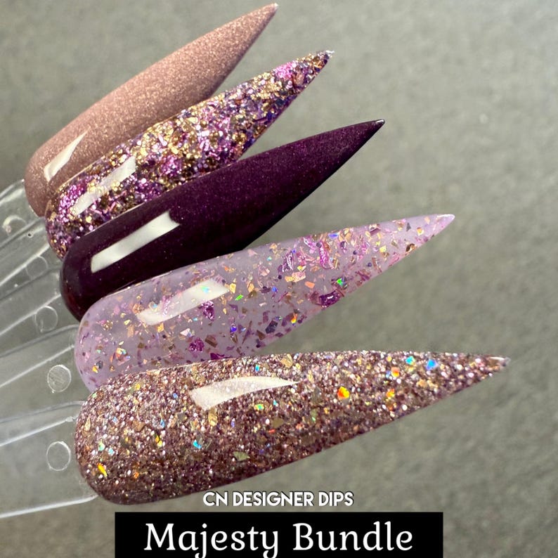 Majesty Bundle- Dip Powder, Dip Powder for Nails, Acrylic, Purple ...