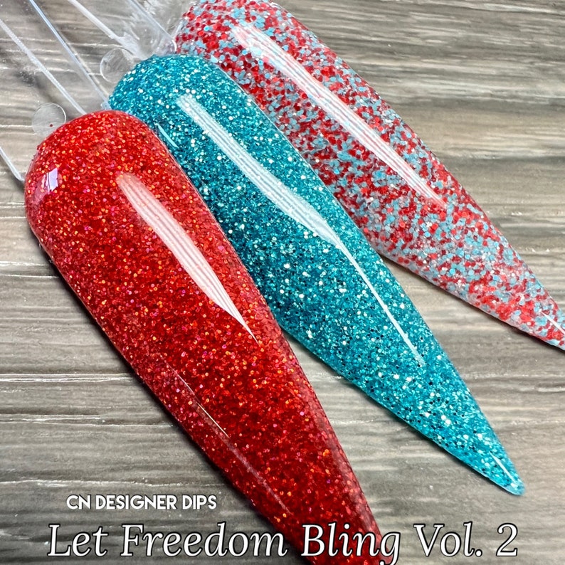 Blue July- Dip Powder, Nail Dip Powder, Glitter Dip Powder, Dip Powder ...