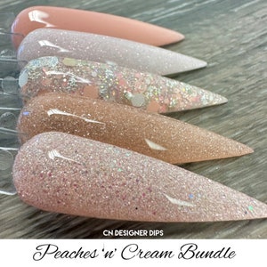 Peaches ‘n’ Cream Bundle- Dip Powder, Dip Powder for Nails, Nail Dip ...
