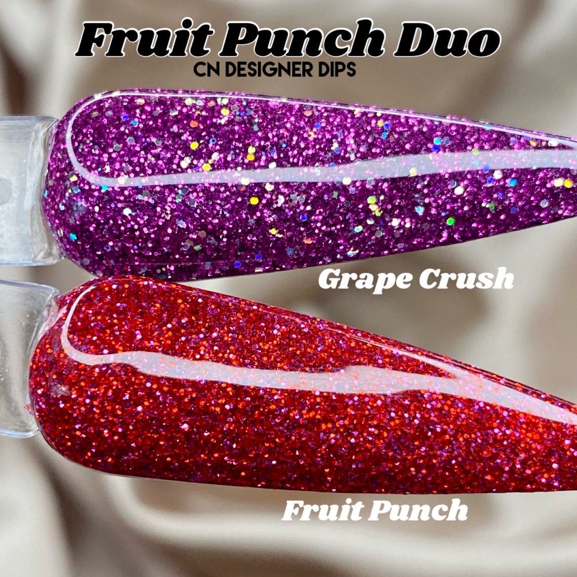 Fruit Punch Duo dip powder for nails dip powder glitter dip | Etsy