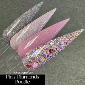 Pink Diamonds Bundle- Dip Powder, Dip Powder for Nails, Acrylic, Pink ...