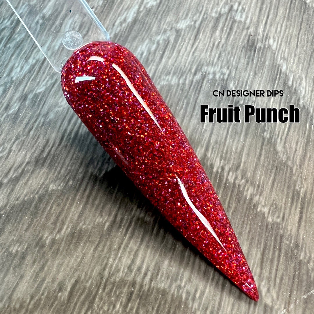 Fruit Punch Dip Powder, Dip Powder for Nails, Glitter Dip Powder, Red ...
