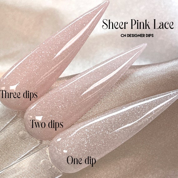 Sheer Pink Lace Dip Powder Dip Powder for Nails Nail Dip - Etsy