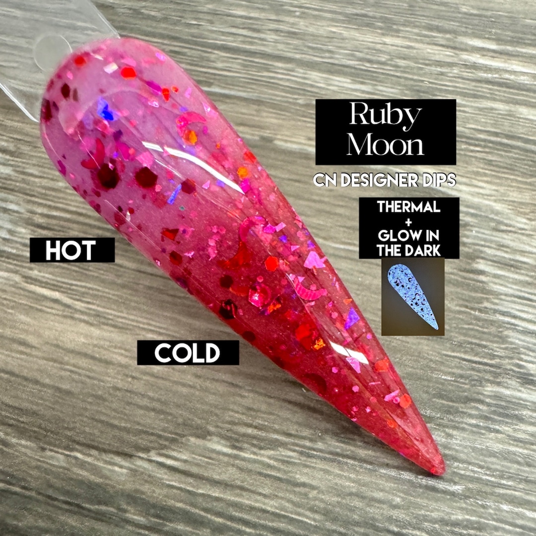 Ruby Moon- Dip Powder, Acrylic, Dip, Nails, Thermal, Glow, Nail Dip ...